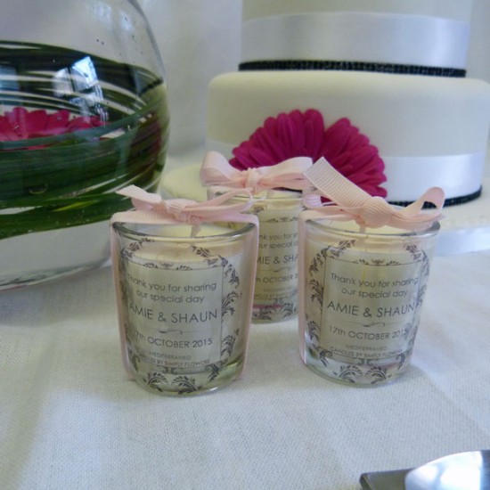 Small Glass Votive Personalised Candle in Box – Candle Favours
